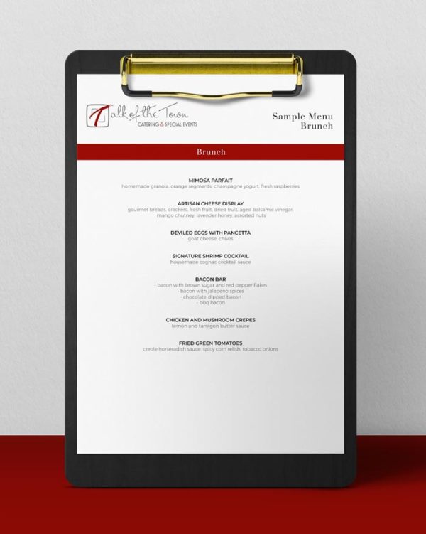 Sample Menu Selections